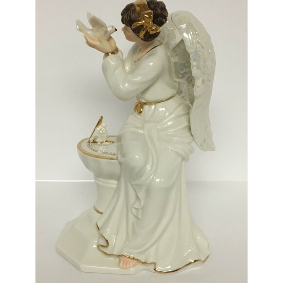 O'Well /Ceramic / Angel | Art | Ceramic Angel On Sundial W Dove Made In ...